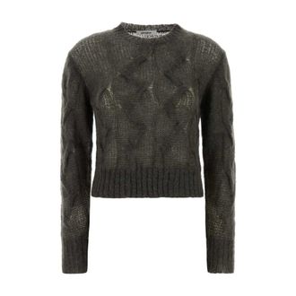 Gimaguas Femme, Pulls, Gris, Taille: 40 FR Pull Transparent en Maille C&ocirc;tel&eacute;e