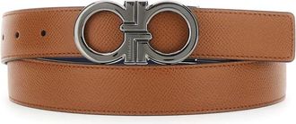 Ferragamo Homme, Accessoires, Brun, Taille: 105 CM Ceinture r&eacute;versible avec boucle Gancini en cuir martel&eacute;