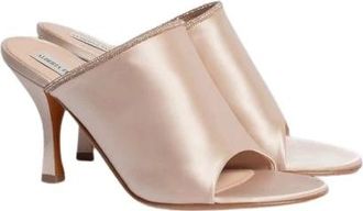 Alberta Ferretti Femme, Chaussures, Rose, Taille: 41 EU Mules en satin avec garniture en strass