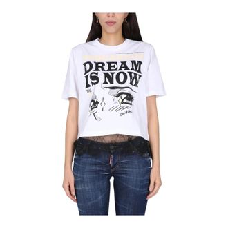 Dsquared2 Graphic Print T-Shirt - - Tops - Damen - Wei&szlig; - M