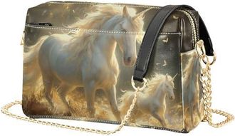 Mnsruu Sacs à bandoulière pour femme, sac à main en cuir motif licorne de rêve B