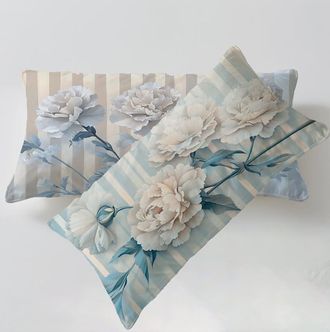 Generic Kopfkissenbezug Beige Kissenbezug 30x50cm Blumen Kissenbez&uuml;ge Leinen Dekokissen Kissenbez&uuml;ge Cushion Cover Weich und Bequem Unsichtbarer Rei&szlig;verschlus