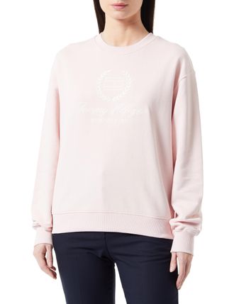 Tommy Hilfiger Damen Sweatshirt ohne Kapuze, Rosa (Whimsy Pink), XXL