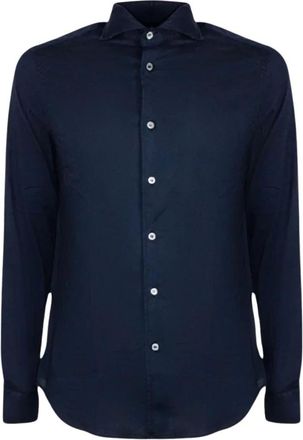 Fedeli Homme, Chemises, Bleu, Taille: L Sean Cotton Voile Shirt
