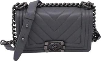Chanel Pre-owned Cuir sacs-chanel - Femme - Pre-owned - Gris - Taille: ONE Size