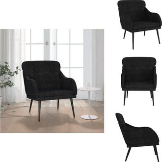 vidaXL Sessel Schwarz 63x76x80 cm Samt - Samtsessel - Schwarzer Sessel - Wohnzimmersessel - Bequemer Sessel - Lounge Chair