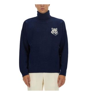 Maison Kitsun&eacute; Herren, Strickwaren, Blau, XLGr&ouml;&szlig;e