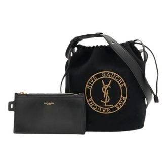 Saint Laurent Sac bandouli&egrave;re en feutre Pre-owned - Femme - Pre-owned - Noir - Taille: ONE Size