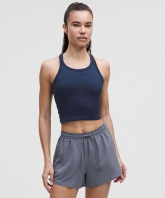 lululemon Swiftly Tech Crop-Tanktop mit Racerback 2.0 f&uuml;r Frauen - Gr&ouml;&szlig;e 12 in Club Blue