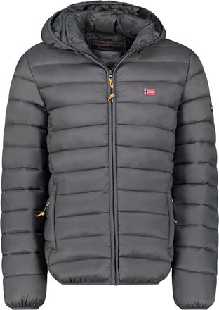 Geographical Norway Amigolor Men Hood - Warme Kapuzenjacke &Auml;rmellose Steppjacke Herren - Warme Manteljacke Gef&uuml;ttert Herren - Windjacke Fr&uuml;hling Herbst Winter (Dunkelgrau