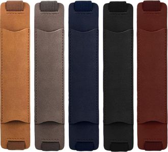 TOPBATHY 5st&uuml;cke Teiliges Pu- Stifthalter Mit Elastischem Band Vintage Design F&uuml;r Notizb&uuml;cher Praktischer Stiftschutz F&uuml;r B&uuml;ro Schule Und Schwarz Braun Blau We