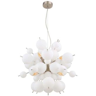 Globo Lighting Pendelleuchte H&auml;ngeleuchte Deckenlampe Esszimmerlampe Nickel-matt Glaskugeln