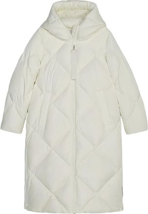 Marc O'Polo Kapuzenmantel mit Rautensteppung - Weiß