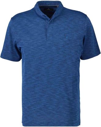 Ragman Herren Softknitpolo Flammdesing, Stehkragen Blau-Melange-765, 3XL