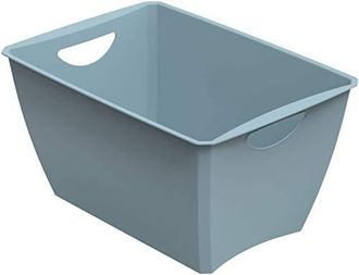 Rotho Lounge Aufbewahrungsbox 23l, Kunststoff (PP recycelt) BPA-frei, blau, 23l (46,0 x 32,0 x 25,0 cm)