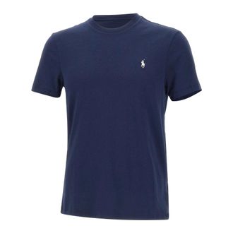 Polo Ralph Lauren Homme, Tops, Bleu, Taille: M T-Shirt Col Rond Coupe Classique