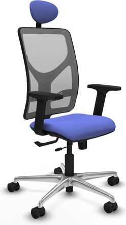 Piqueras y Crespo B&uuml;rostuhl f&uuml;r Lendenwirbels&auml;ule, verstellbar, mit 2D-Armlehnen und festem Kopfteil, ausgestattet mit Syncro/Traslack und Schneideschaum, mit Rollen vo