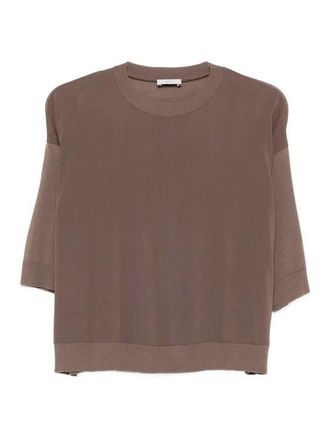 PESERICO Pull Col Rond - Marron