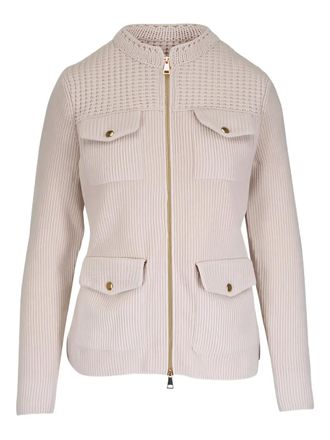 Moncler Gerippter Cardigan mit Taschen - Nude