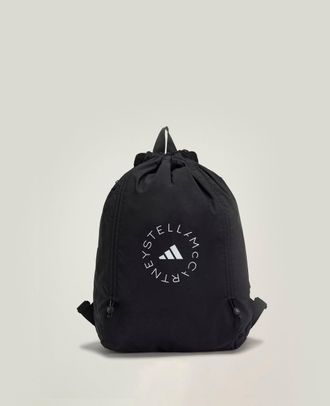 Stella McCartney Logo Gym Sack, Woman, Black/White