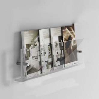 Generic Snackregale,Wandmontiertes Zeitschriftenregal aus transparentem Acryl,2- oder 3-st&ouml;ckiger Prospektst&auml;nder f&uuml;r B&uuml;ro,Kirche,Wartezimmer,Caf&eacute;,40,50,60,70