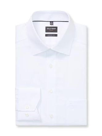 Olymp Luxor Chemise &agrave; manches longues pour homme, jacquard, 466 Comfort Fit 20,13 New Kent, Blanc 00, 43