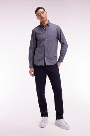 Eden Park Chemise En Coton Marine &Agrave; Micro-motifs Graphiques Coupe Droite