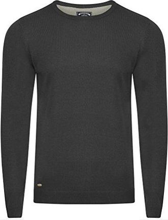 Kensington Eastside Fredrikstad Pull en tricot à manches longues et col rond pour homme Taille M-XXL, charbon, XL
