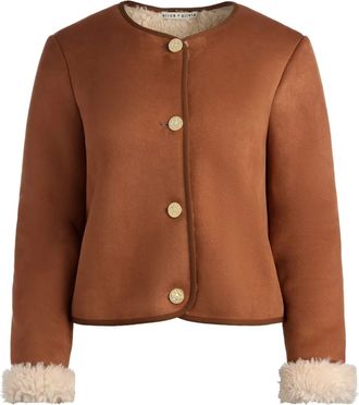 Alice & Olivia veste Alma en daim - Marron
