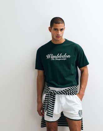 Polo Ralph Lauren Wimbledon Capsule - T-shirt avec inscription logo sur la poitrine - Vert
