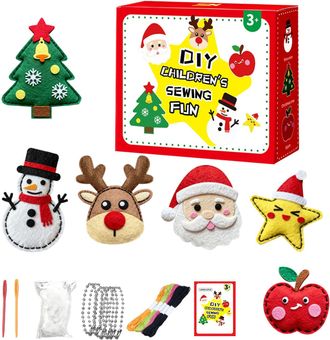 Generic Kinder N&auml;hbasteln,Basteln Sie 6 Weihnachtsbaum Ornamente - Weihnachtsdekoration N&auml;hsets,F&uuml;r Kinder Kindergarten Feiertag Fenster Party Baum Saisonale 