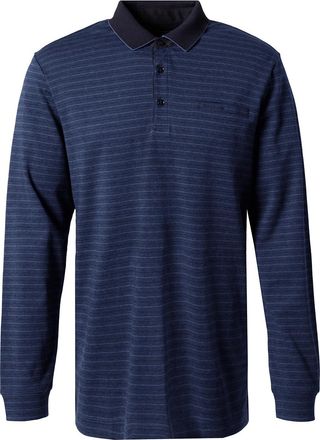 Pierre Cardin Herren Polo-Shirt Langarm Polo Longsleeve | M&auml;nner Polo-Hemd | 3 Knopf | Modern Fit | Marine 6000 | 3XL