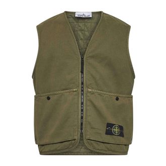 Stone Island Homme, Vestes, Vert, Taille: M V-neck Gilet