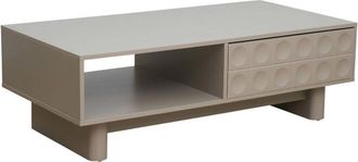 Oviala Oviala - Table basse rectangulaire L120 cm beige