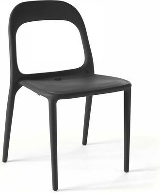 Oviala Chaise en plastique de jardin noir