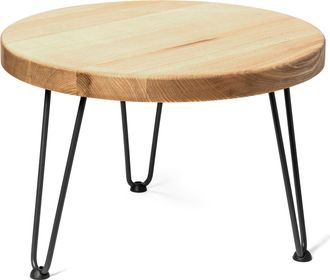 Lamofootwear Manufaktur Couchtisch rund aus Holz 50 cm | Beistelltisch Couch | Nachttisch Holz, Wohnzimmertisch klein, Kaffeetisch | Stärke: 40 mm, Farbe: Natur, B