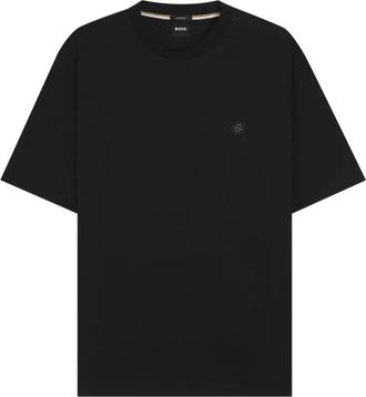 BOSS t-shirt en coton à plaque logo - Noir