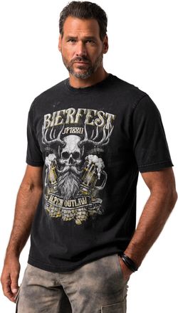 JP1880 Herren gro&szlig;e Gr&ouml;&szlig;en &Uuml;bergr&ouml;&szlig;en Menswear L-8XL JP1880 T-Shirt, Tracht, Halbarm, Rundhals, Print, bis 8 XL schwarz 5XL 841288100-5XL