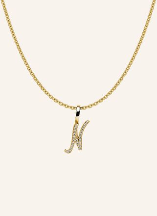 Cada Cada Kette Tiny Diamond Letter N gold