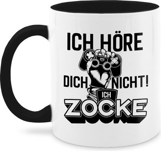 Shirtracer Tasse Tassen 325ml - Deko Hobby - Ich höre dich nicht ich zocke - Fun Gamer Geschenk Nerd Zocker Geschenkidee Zocken - 325 ml - Schwarz - gamertasse g