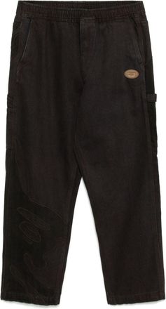 Aape By A Bathing Ape Gerade Hose mit Logo-Patch - Schwarz