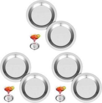 Cabilock 6 Pièces Sous-verres en Acier Inoxydable pour Vin Tapis de Vin Réutilisables, Dessous de Verre pour Boissons Froides, Soucoupes de Bouteille et Disque