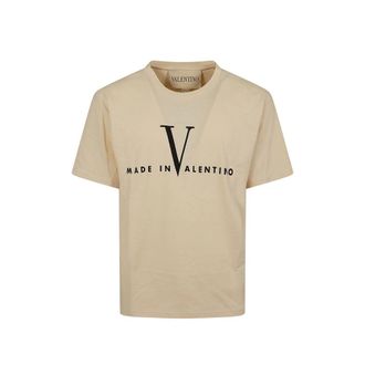 Valentino Logo-Print T-Shirt - Beige