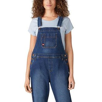 Dickies Denim Boyfriend Bib Overall Salopette, Délavé rétro, S Femme