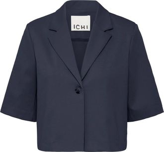 Ichi Ichi, Femme, Vestes, Bleu, Taille: 44 FR Veste Blazer Courte Total Eclipse