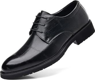 Generic Chaussures habillées for Hommes, à Lacets, Bout Pointu, en Similicuir, Derby, Semelle en Caoutchouc, Talon Bas, résistant, antidérapant, Bal de Promo(
