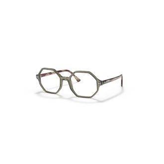 Ray-Ban Britt Optics Gr&uuml;n Havana Gestreift Fassung Klar Glas Polarisiert 52-20