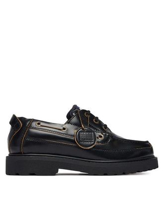 Tommy Jeans Halbschuhe Archive 01 Boat Shoe Lthr EM0EM01705 Schwarz