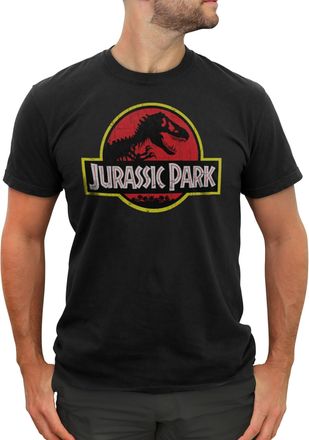 Jurassic Park Herren Klassisches Film-Logo T-Shirt, Blickdicht, Schwarz, XL