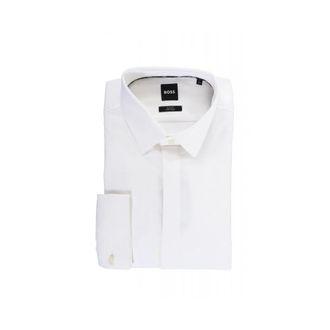 HUGO BOSS Hank Slim Fit Hemd f&uuml;r besondere Anl&auml;sse- b&uuml;gelleicht - - Shirts - Herren - Wei&szlig; - XL